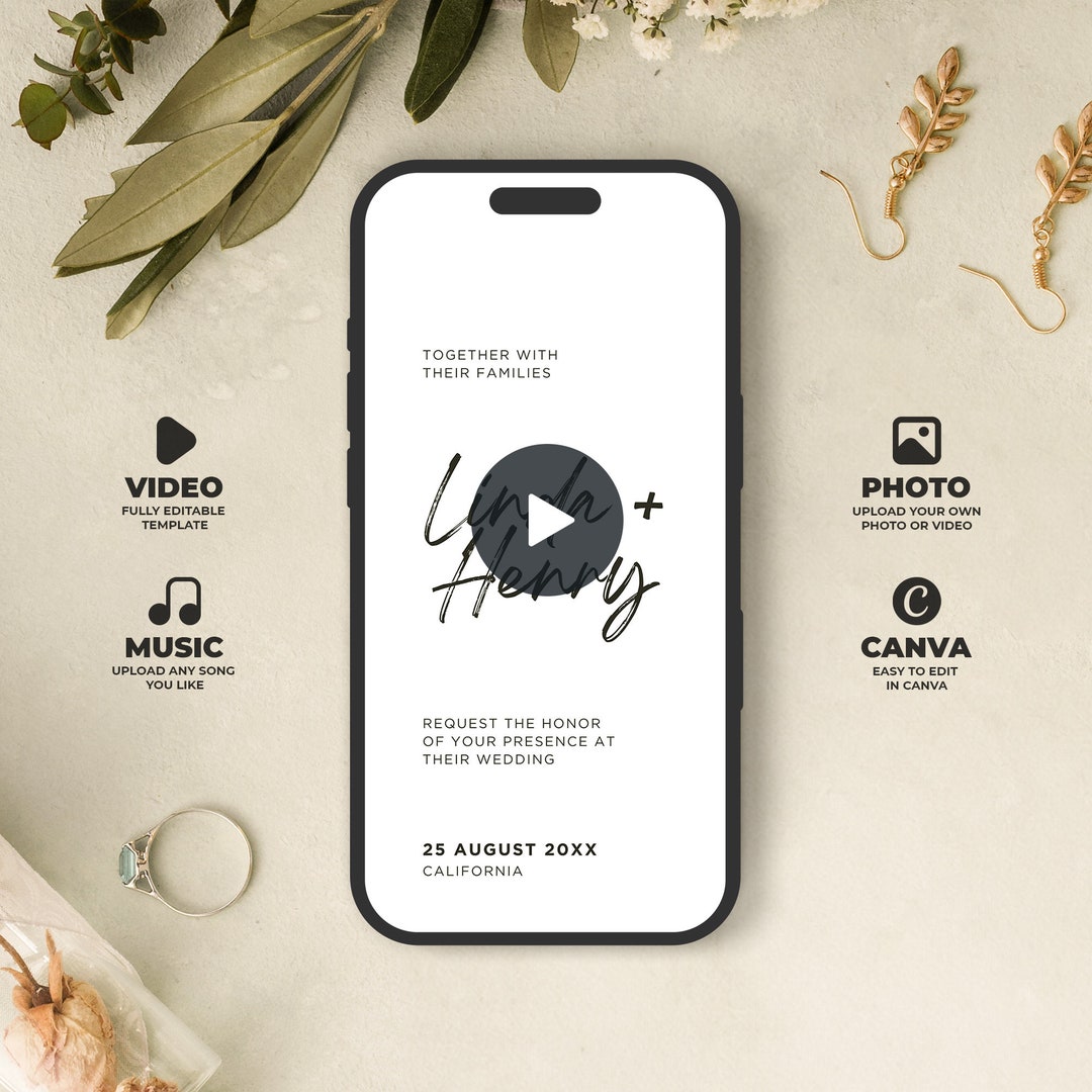 Animated Wedding Invitation With Music, Fully Editable Wedding Video ...