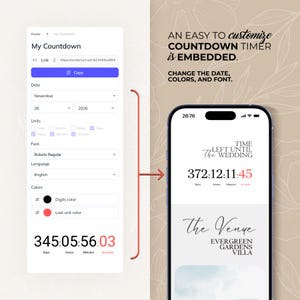 Digital Wedding Invitation With Countdown, Music, Details, and ...
