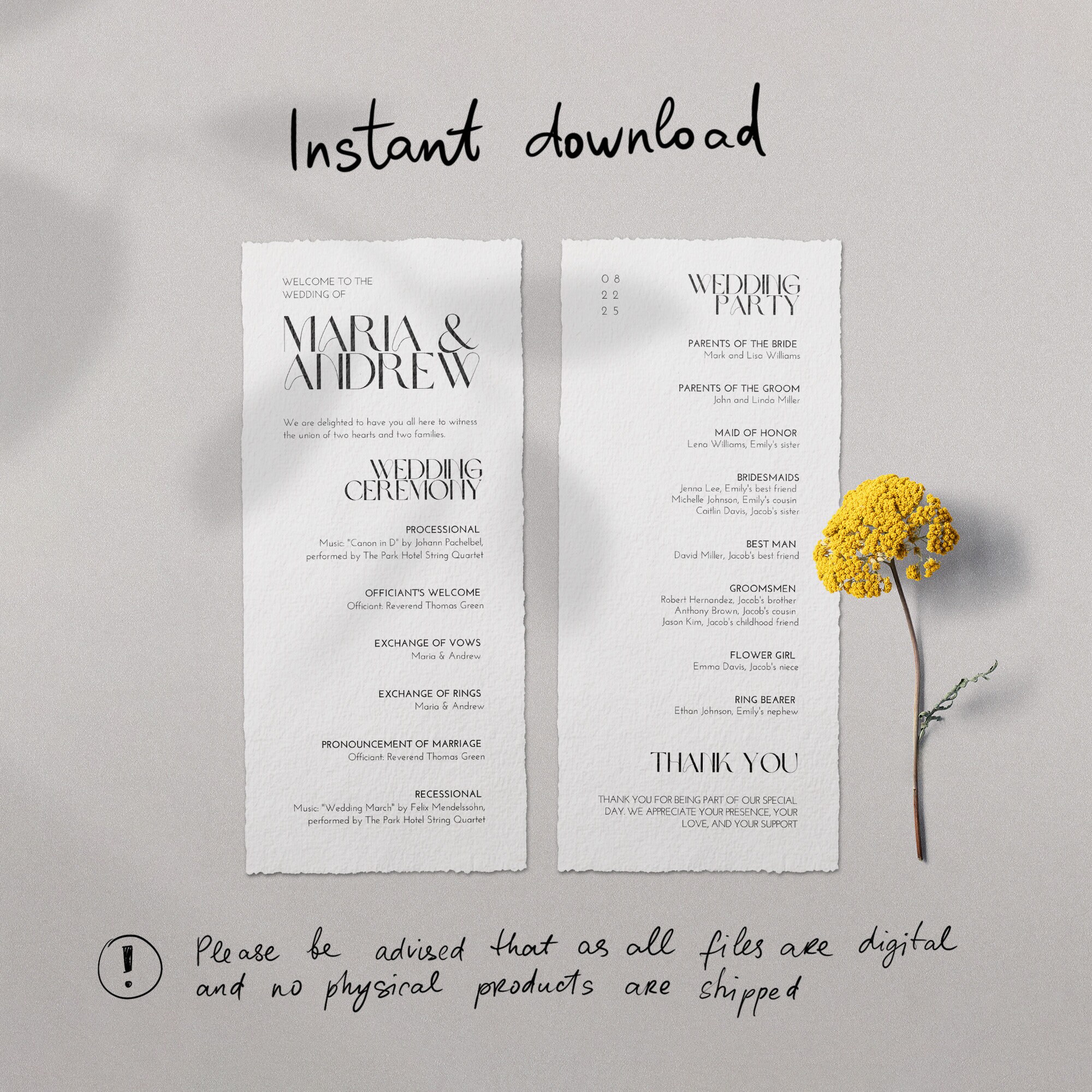 Printable Wedding Program Template Fully Editable Wedding - Etsy
