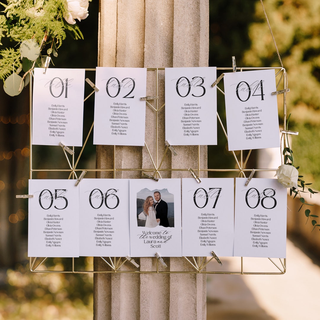 Wedding Seating Arrangement Template, Seating Chart Cards, Upload Your ...