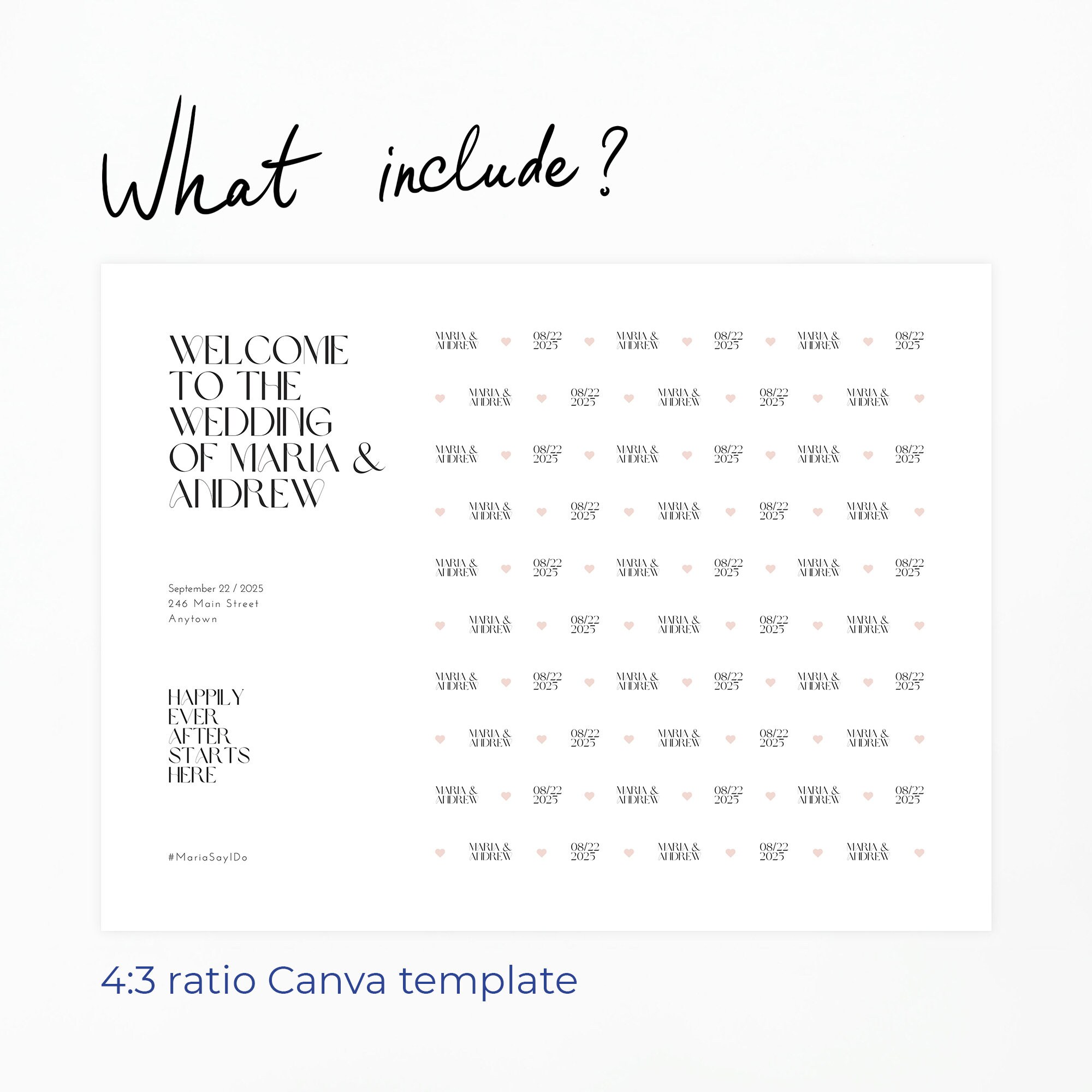 Wedding Backdrop With Names, Personalized Background Template, Wedding ...