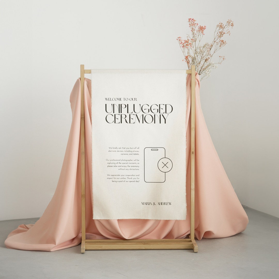 Unplugged Ceremony Sign Canva Template, Unplugged Wedding Sign ...