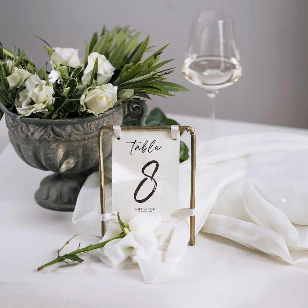 Wedding Table Number Sign Template, DIY Wedding Table Numbers, Editable ...