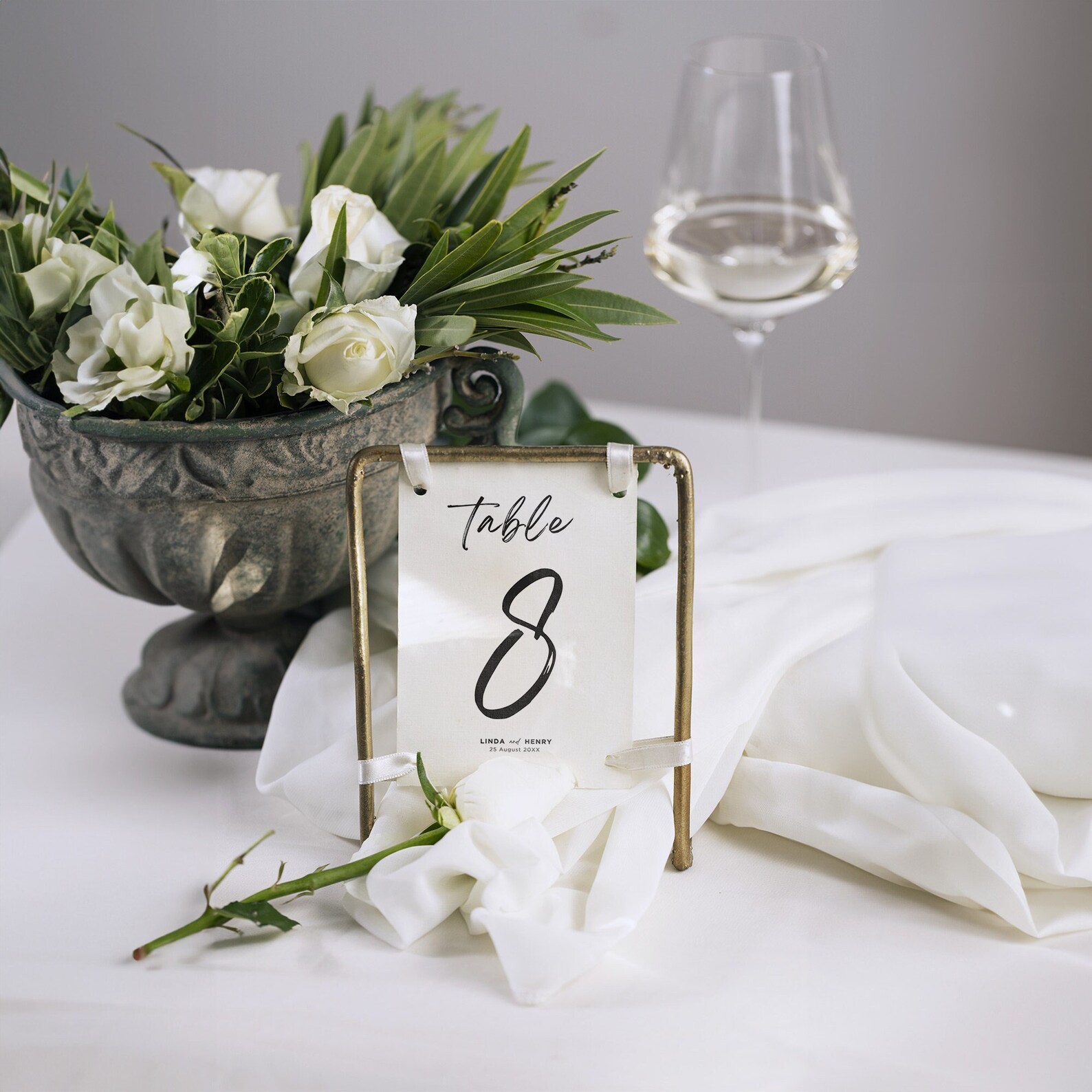 Wedding Table Number Sign Template, DIY Wedding Table Numbers, Editable ...