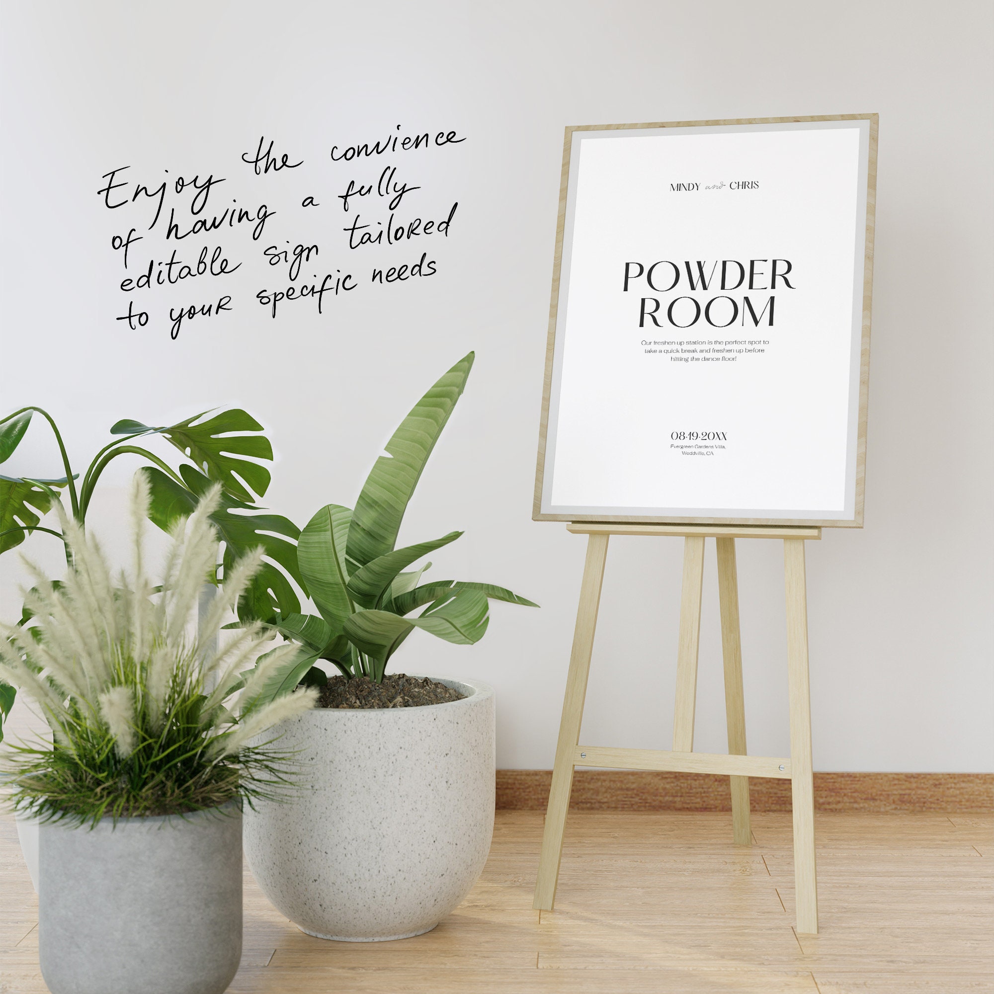 Wedding Toilet Sign Restroom Sign Template Powder Room Sign - Etsy