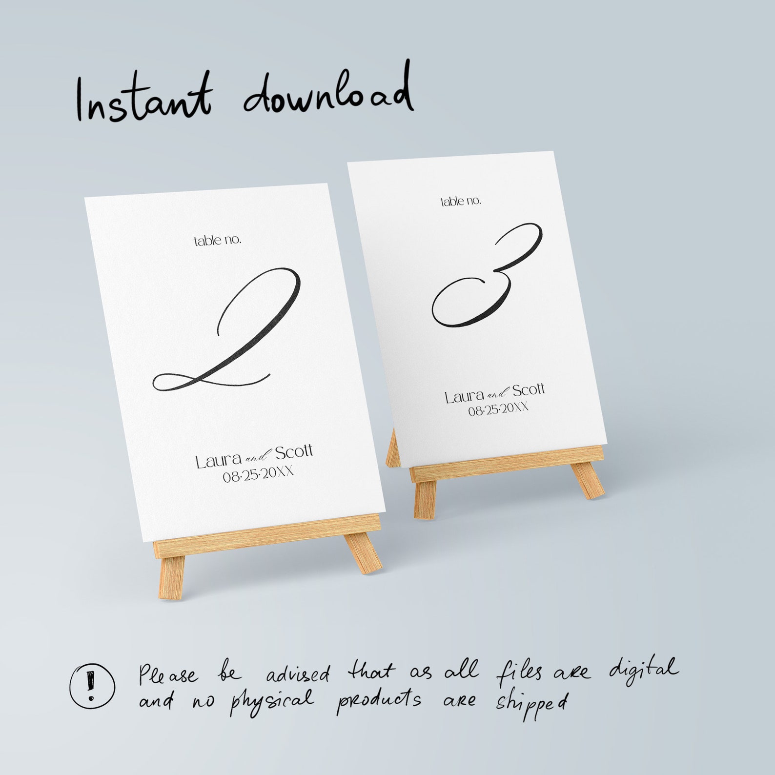 Table Number Sign Template, Printable & Editable Digital Sign, Modern ...