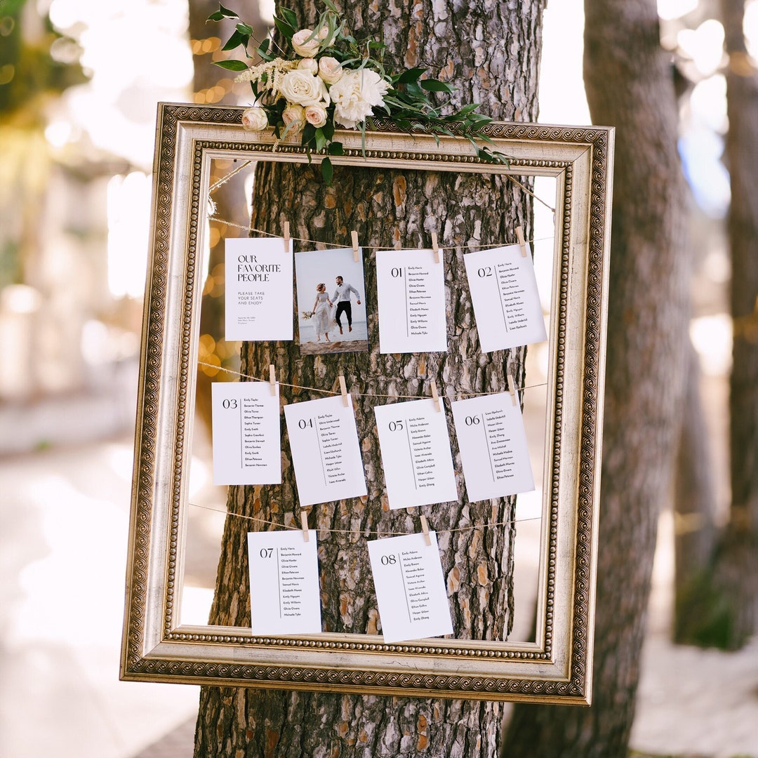 4x6 Wedding Seating Chart Canva Template, 5x7 Wedding Table Seating ...