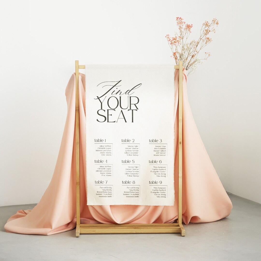 Find Your Seat Template, Modern Vertical Seating Plan, Wedding Seating ...