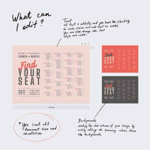 Retro Alphabetical Seating Chart Template, Printable Seating Plan Canva ...