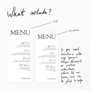 Simple 4x9 Wedding Menu Sign, Wedding Menu Canva Template, Modern ...