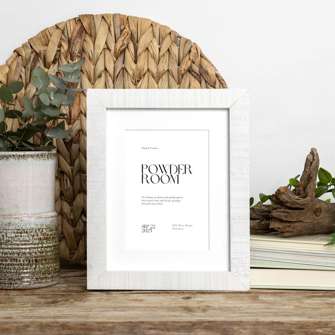 Powder Room Sign Template, Wedding Toilet Sign, Printable Wedding ...