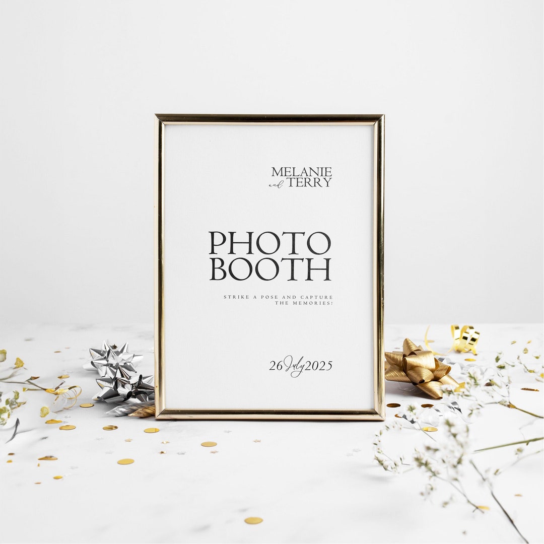 Photo Booth Sign, Wedding Photo Booth Sign, Minimalist Photo Booth Sign ...