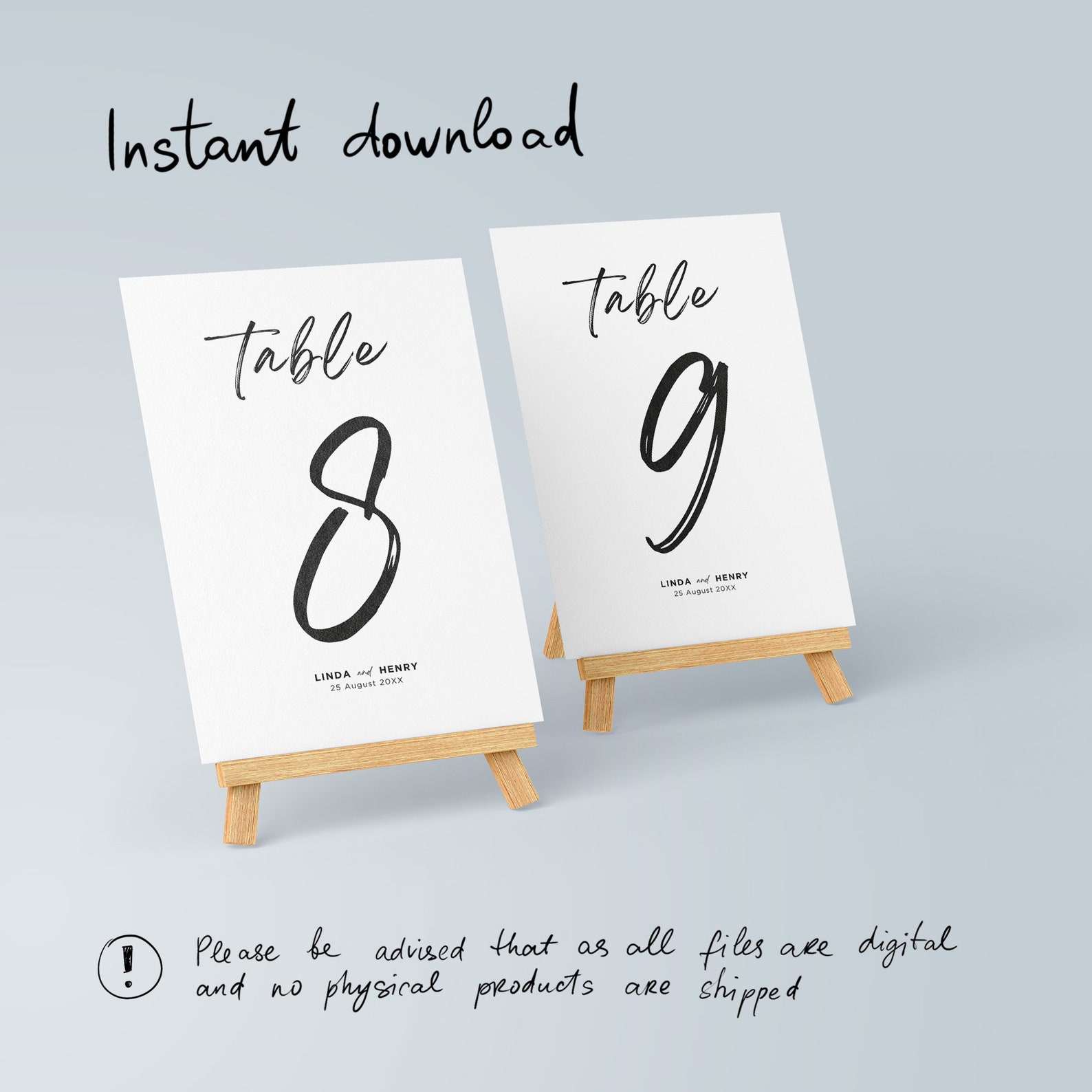 Wedding Table Number Sign Template, DIY Wedding Table Numbers, Editable ...