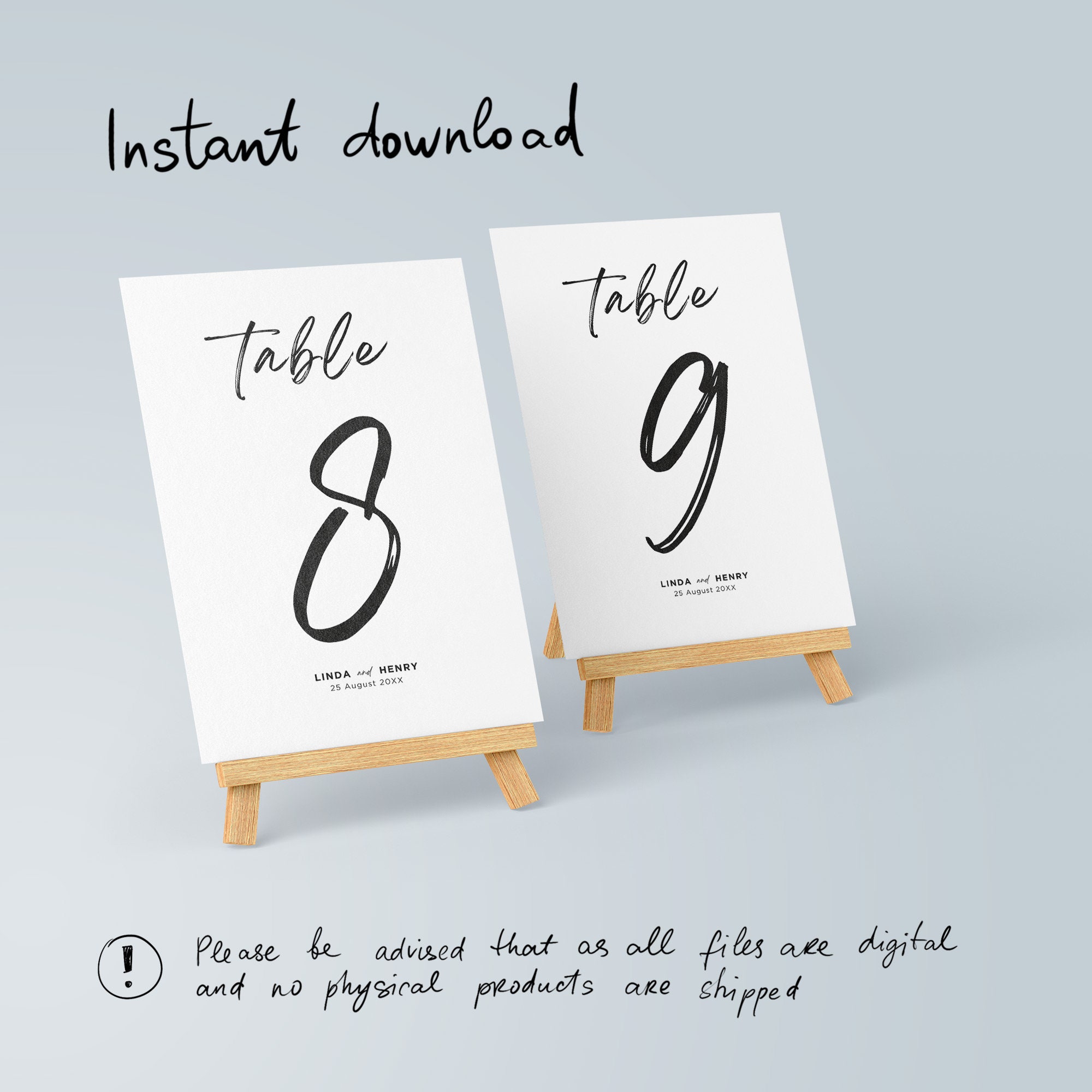 Wedding Table Number Sign Template, DIY Wedding Table Numbers, Editable ...