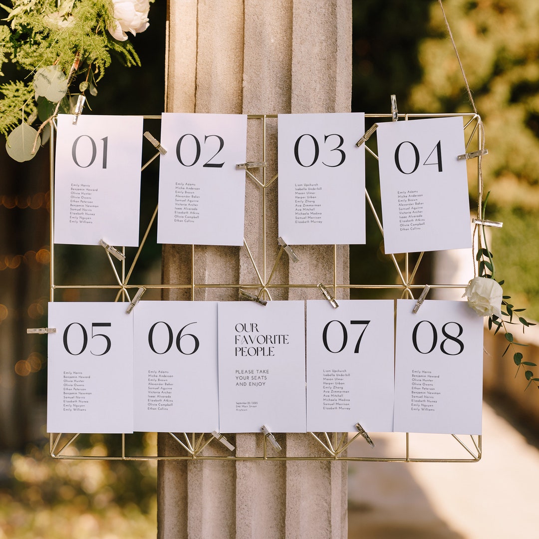Wedding Seating Chart Cards Canva Template, Our Favorite People Sign ...