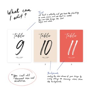 Wedding Table Number Sign Template, DIY Wedding Table Numbers, Editable ...