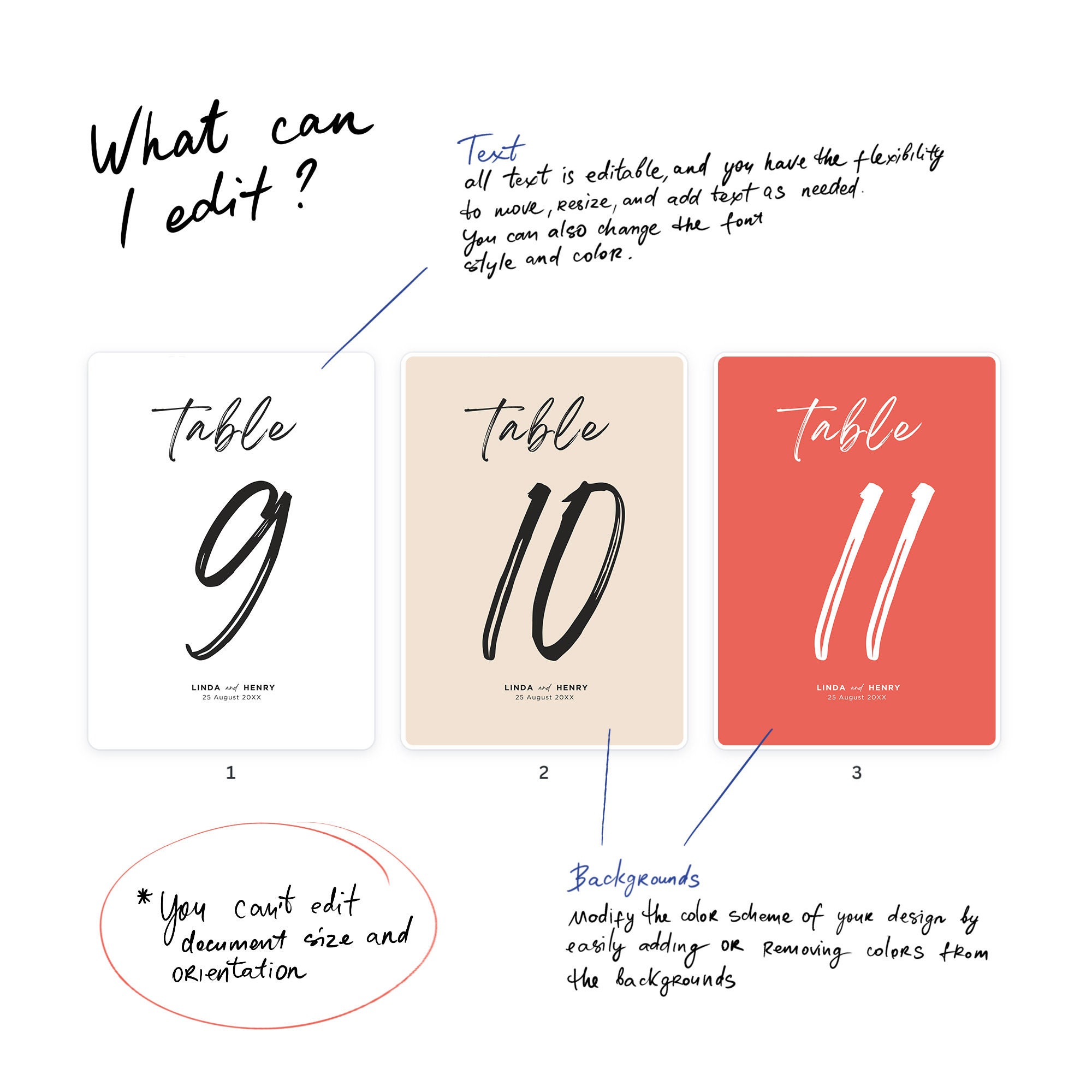 Wedding Table Number Sign Template, DIY Wedding Table Numbers, Editable ...