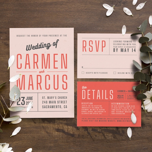 Retro Wedding Invitation - Etsy