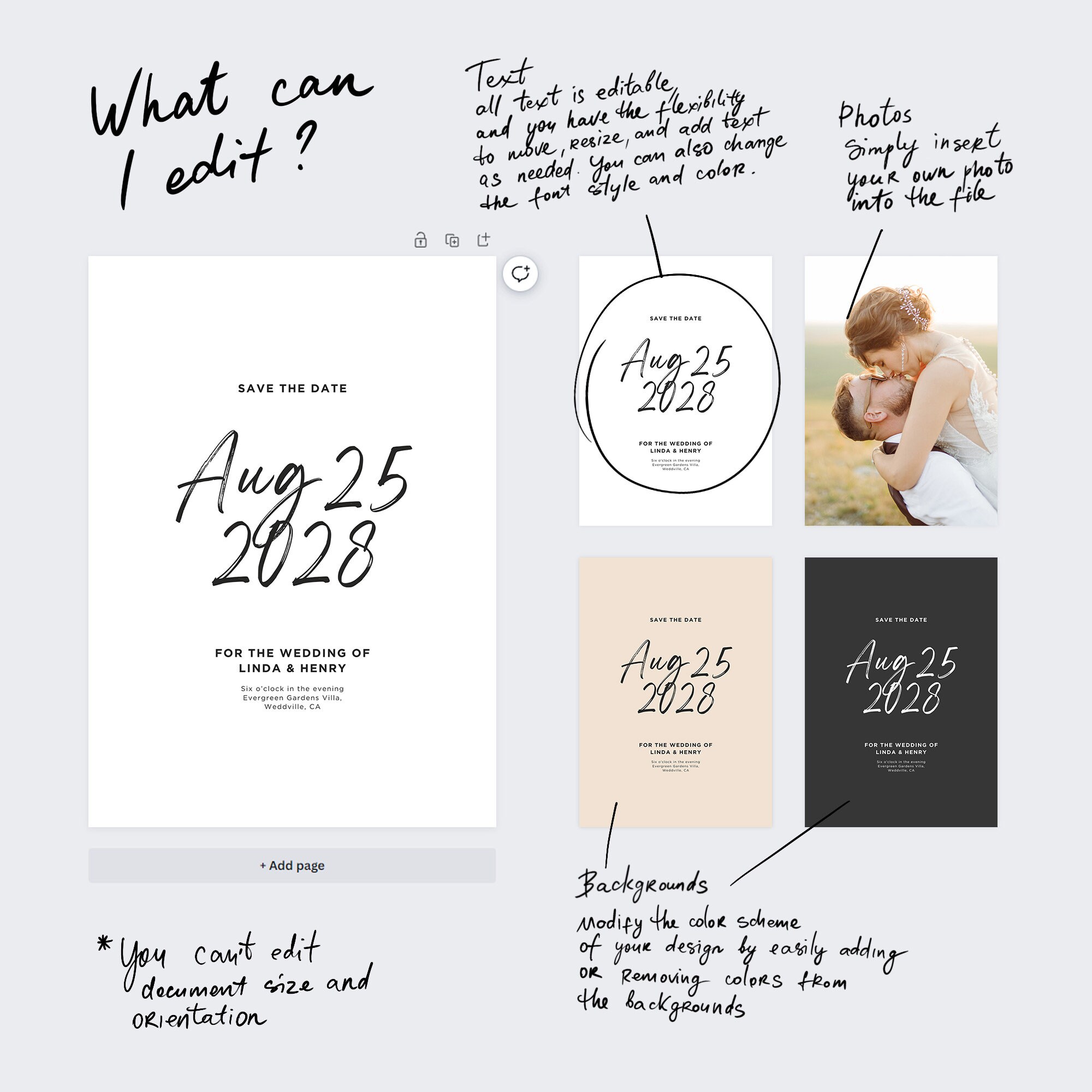 Modern Script Invitation With Your Photo, Personalized Save the Date ...