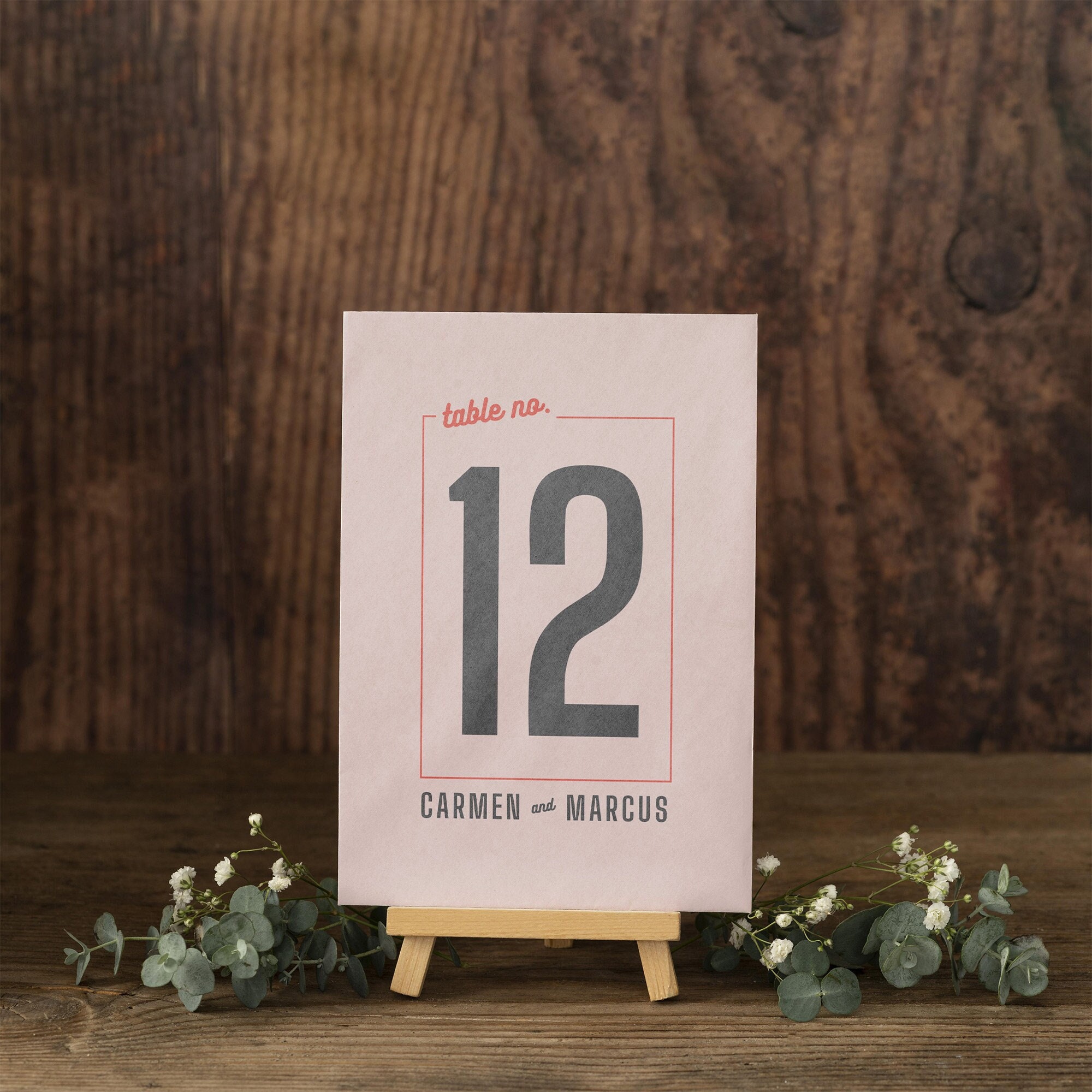 Retro Table Number Sign Template, Wedding Table Numbers Editable Canva ...