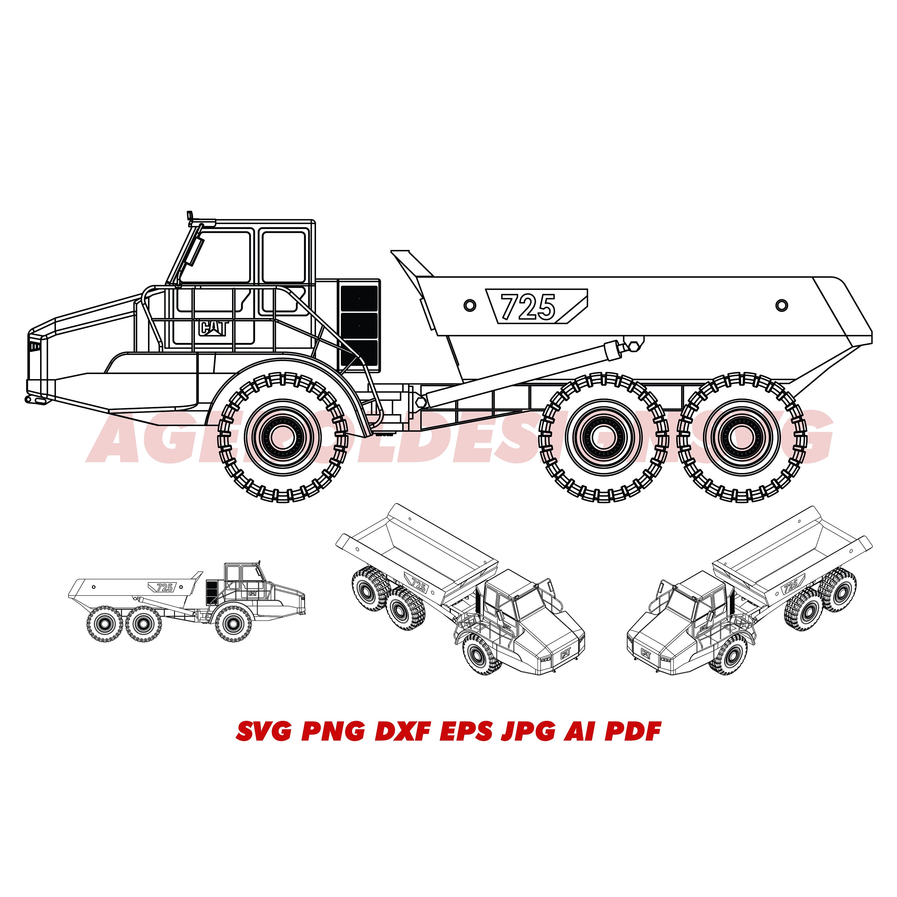 CAT 725 Heavy Truck SVG, Instant Download, Digital File, Heavy ...