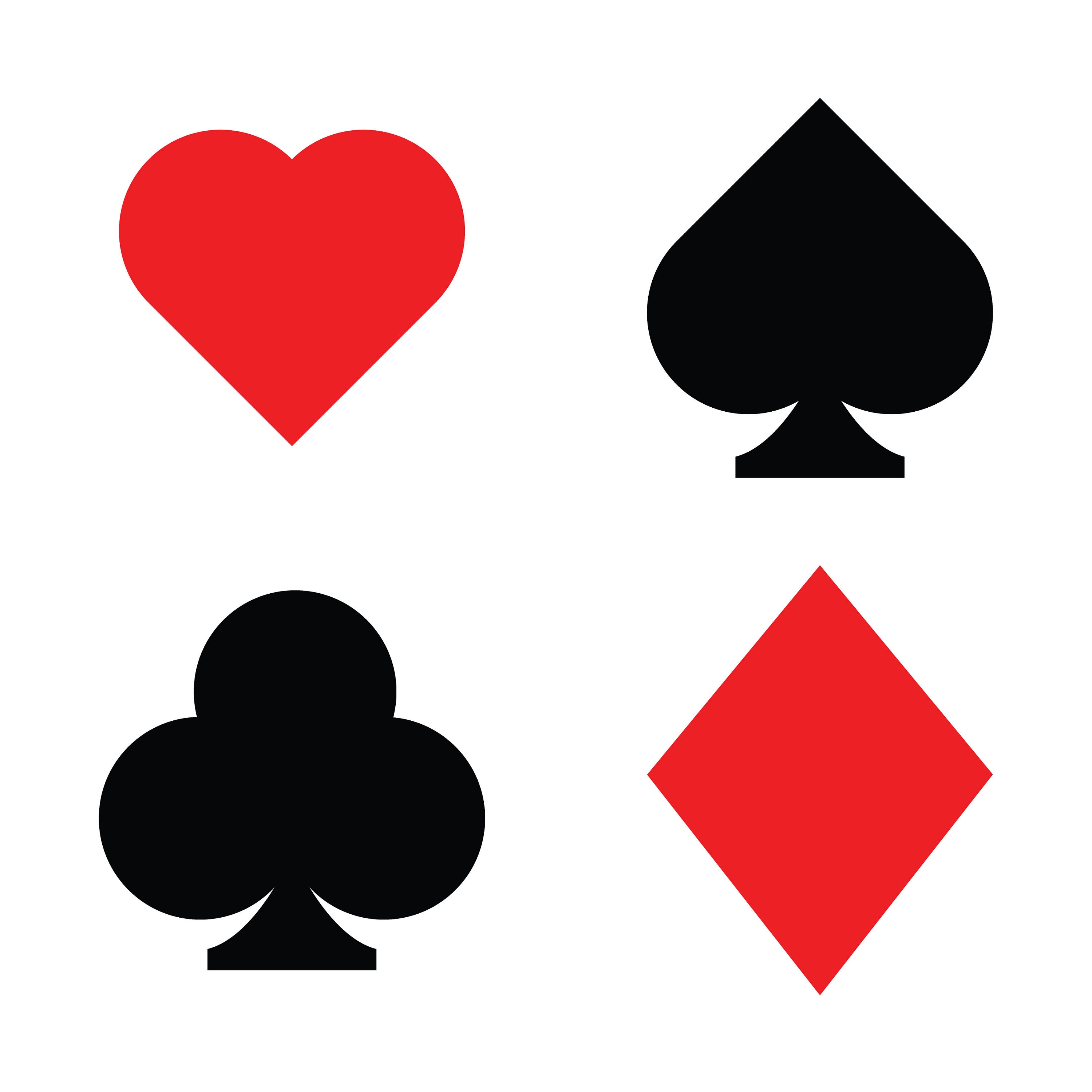 Card Suits SVG Hearts, Diamonds, Clubs, Spades SVG Poker Card Symbols ...