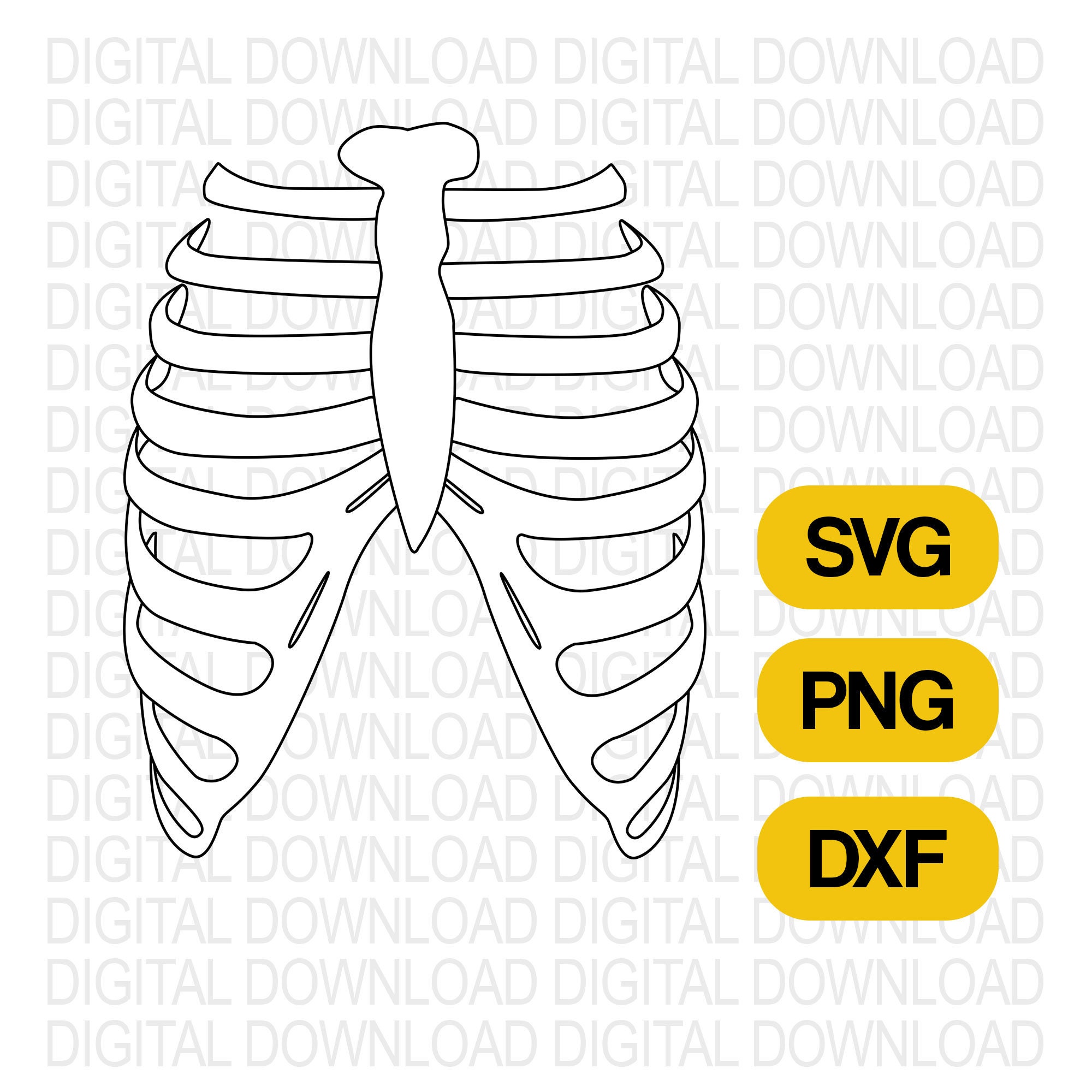 Skeleton Rib Cage SVG, Skeleton Rib Cage for Halloween Tshirt Design ...