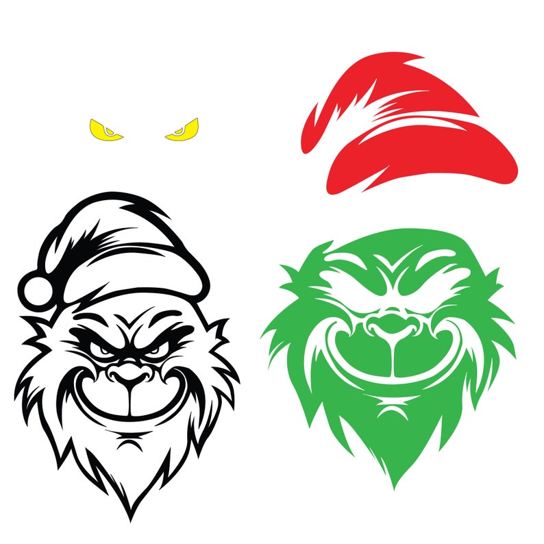 Grinch Face Svg Layered Face Grinch Svg Christmas Svg Png Etsy Uk
