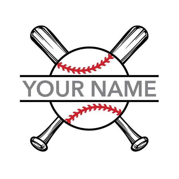 Softball With Bats Name Svg - Etsy