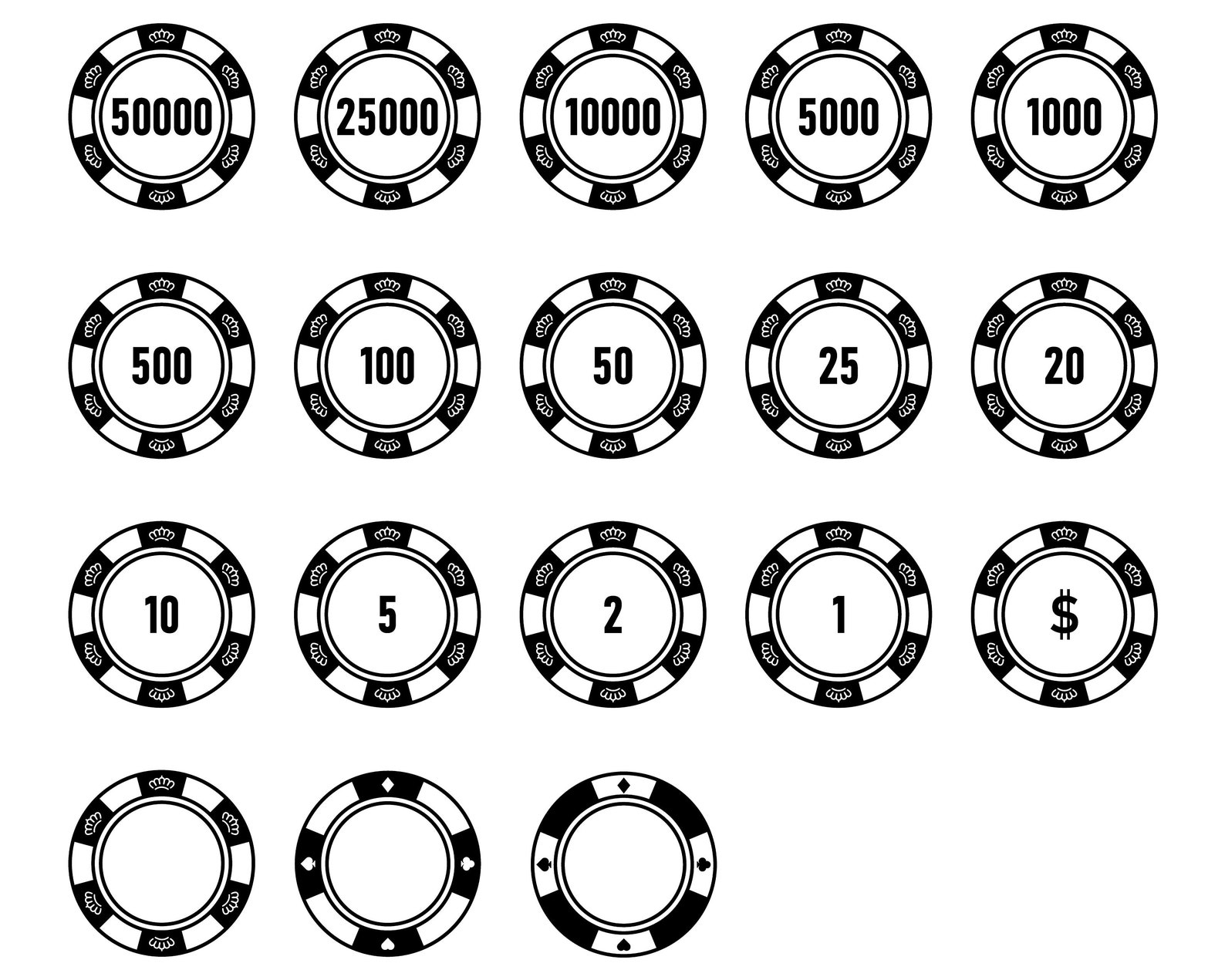 Casino Chips SVG Poker Chips SVG Chip Money Gamble Clipart Svg Format ...