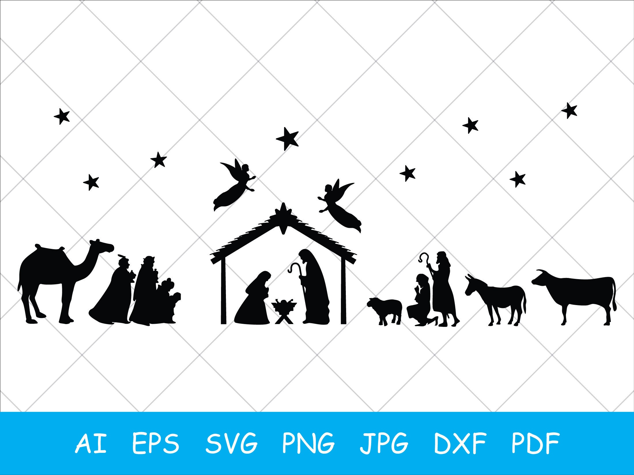 Nativity Scene SVG Nativity SVG Nativity DXF Nativity Scene Png ...