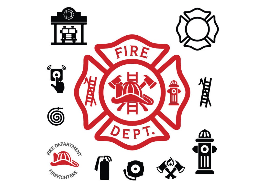 Fire Department SVG Bundle Fire Dept SVG Fire Fighter Emblem SVG ...