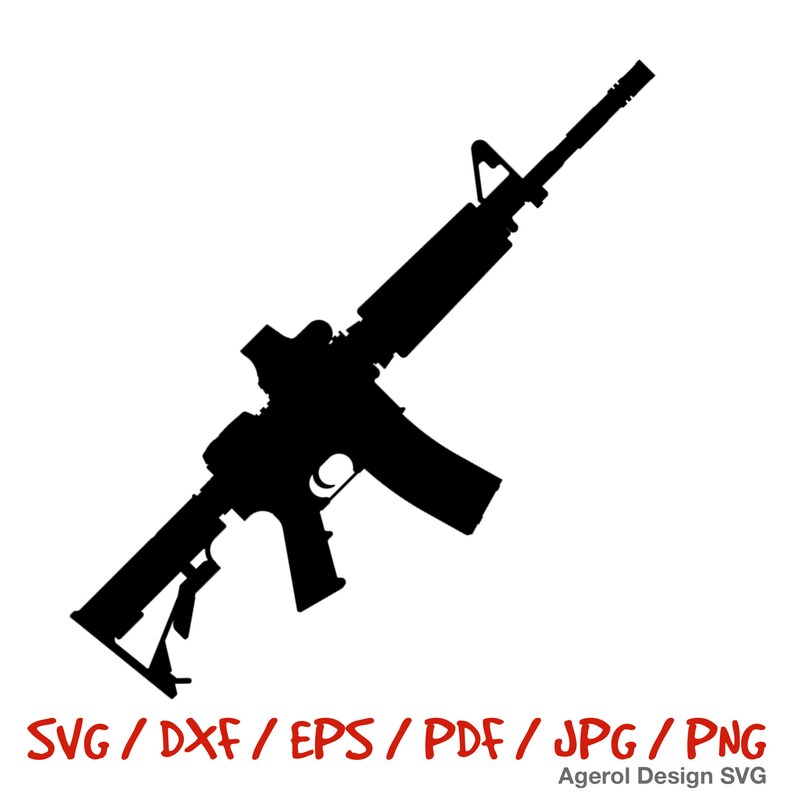 AR15 Rifle SVG AR-15 Silhouette SVG Gun Svg Rifle Svg Rifle Png Rifle ...