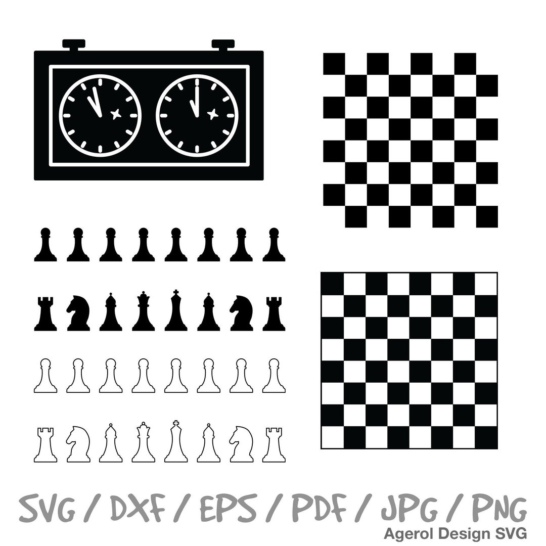 Chess Board SVG Checkers Board Cut File Chess Pieces SVG Chess Game Svg ...