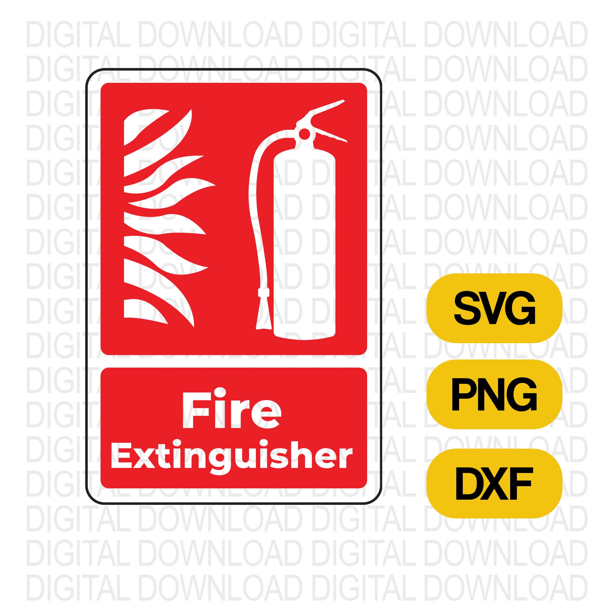 Fire Extinguisher Sign SVG Format Cricut Fire Extinguisher SVG - Etsy ...