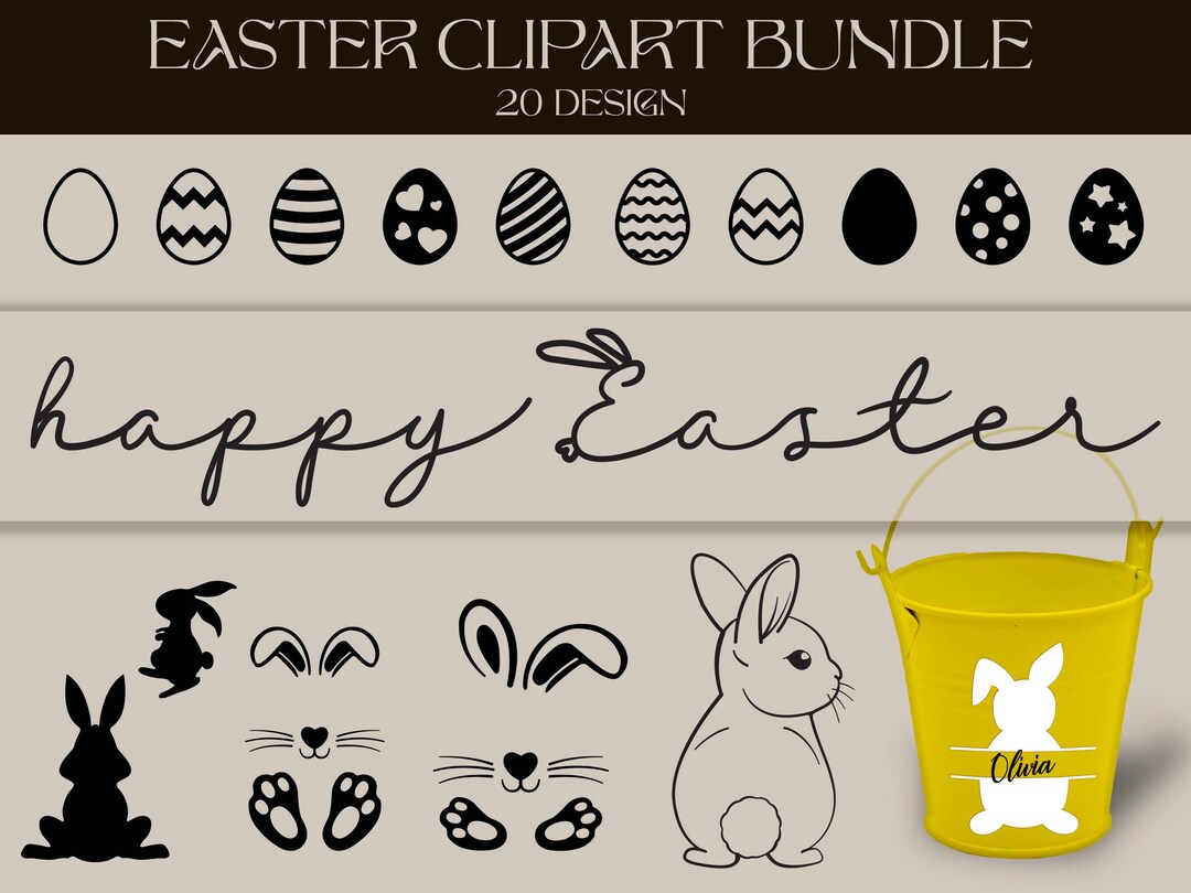 Easter SVG Bundle Easter Bunny SVG Easter Egg SVG Happy Easter Svg ...