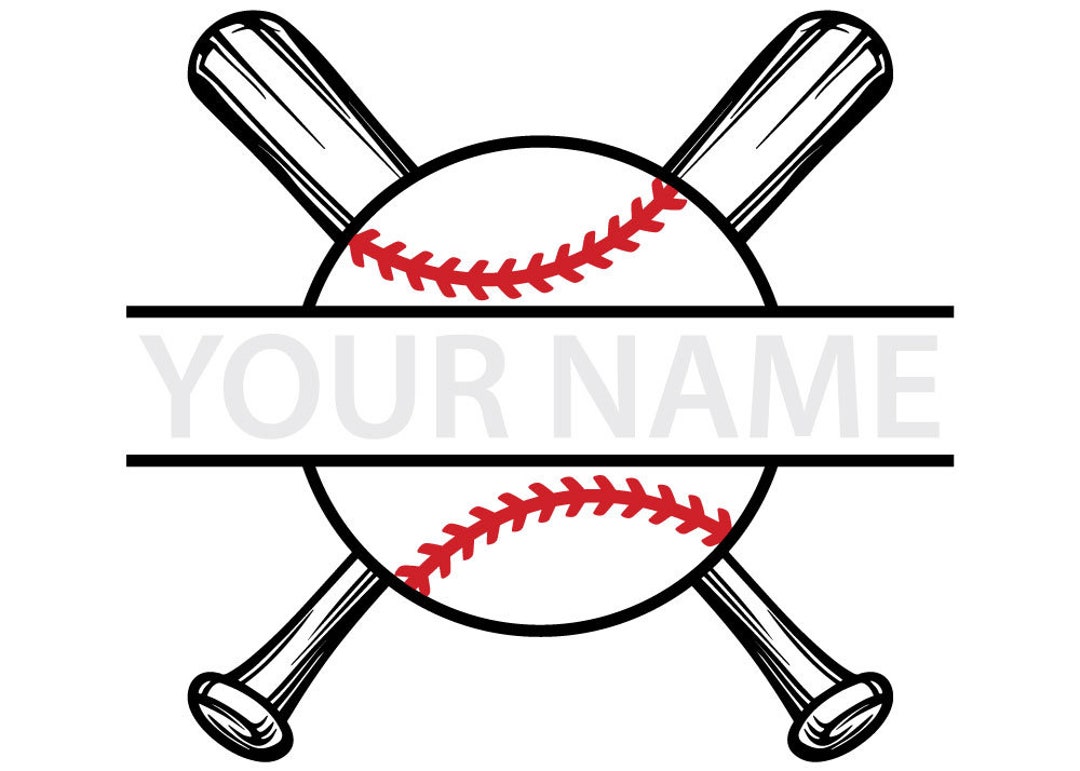 Baseball, Split-Name, Monogramm SVG, Baseball-Monogramm, SVG, Baseball ...
