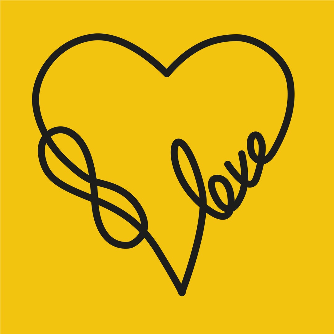 Love Script Heart SVG PNG DXF Valentine Day Svg Heart - Etsy