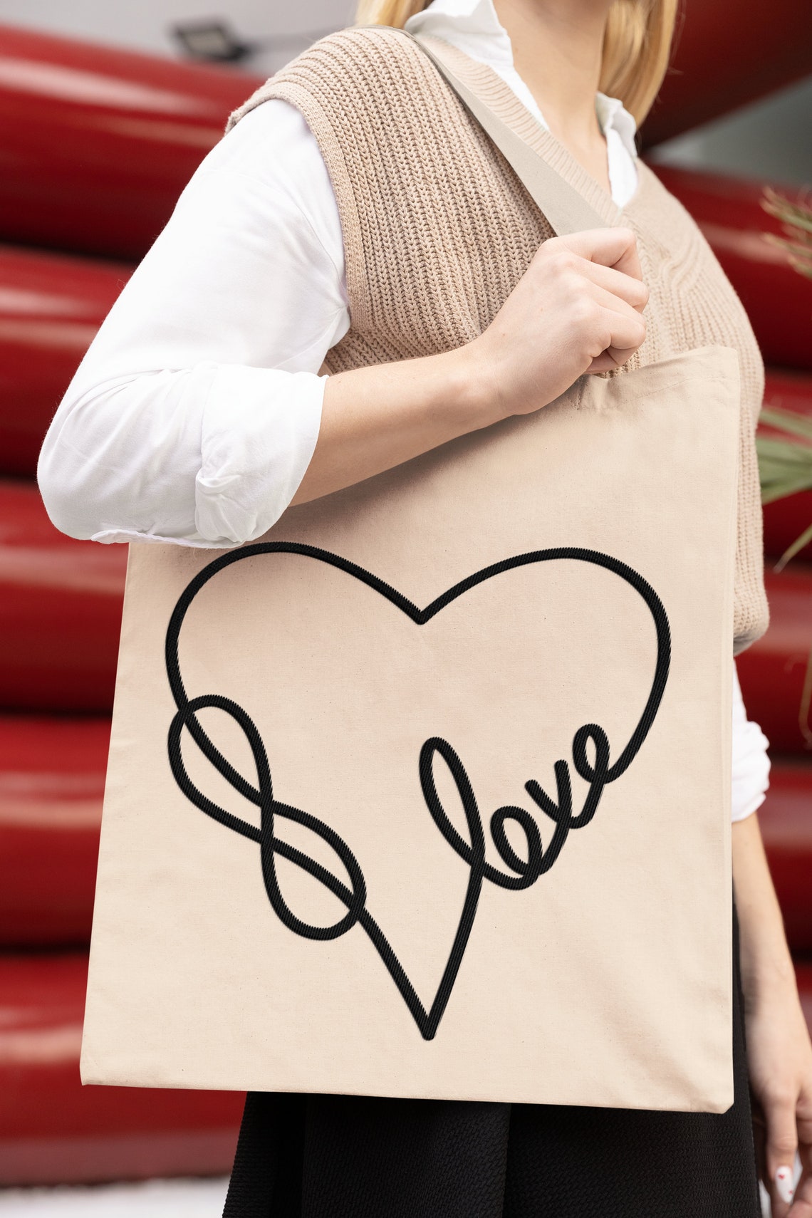 Love Script Heart SVG PNG DXF Valentine Day Svg Heart - Etsy