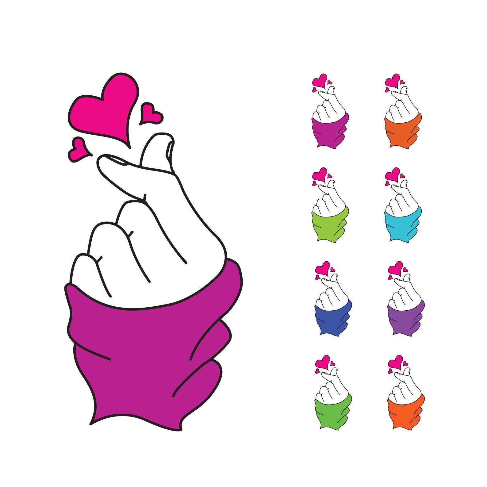 Finger Heart SVG Finger Heart PNG Saranghae I Love You Sign K-pop ...
