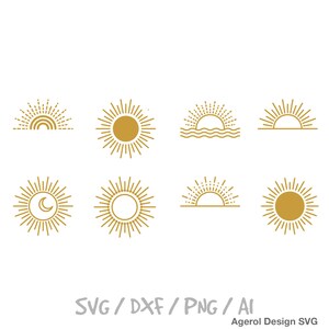 Sun Rays Svg Bundle Sunrise Svg Sun Silhouette Svg Sun SVG Horizon Svg ...