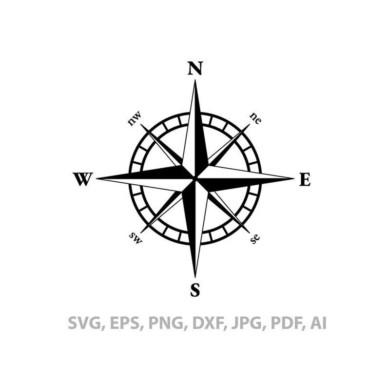 Compass Star SVG Compass Rose SVG Nautical Compass Star off Road ...