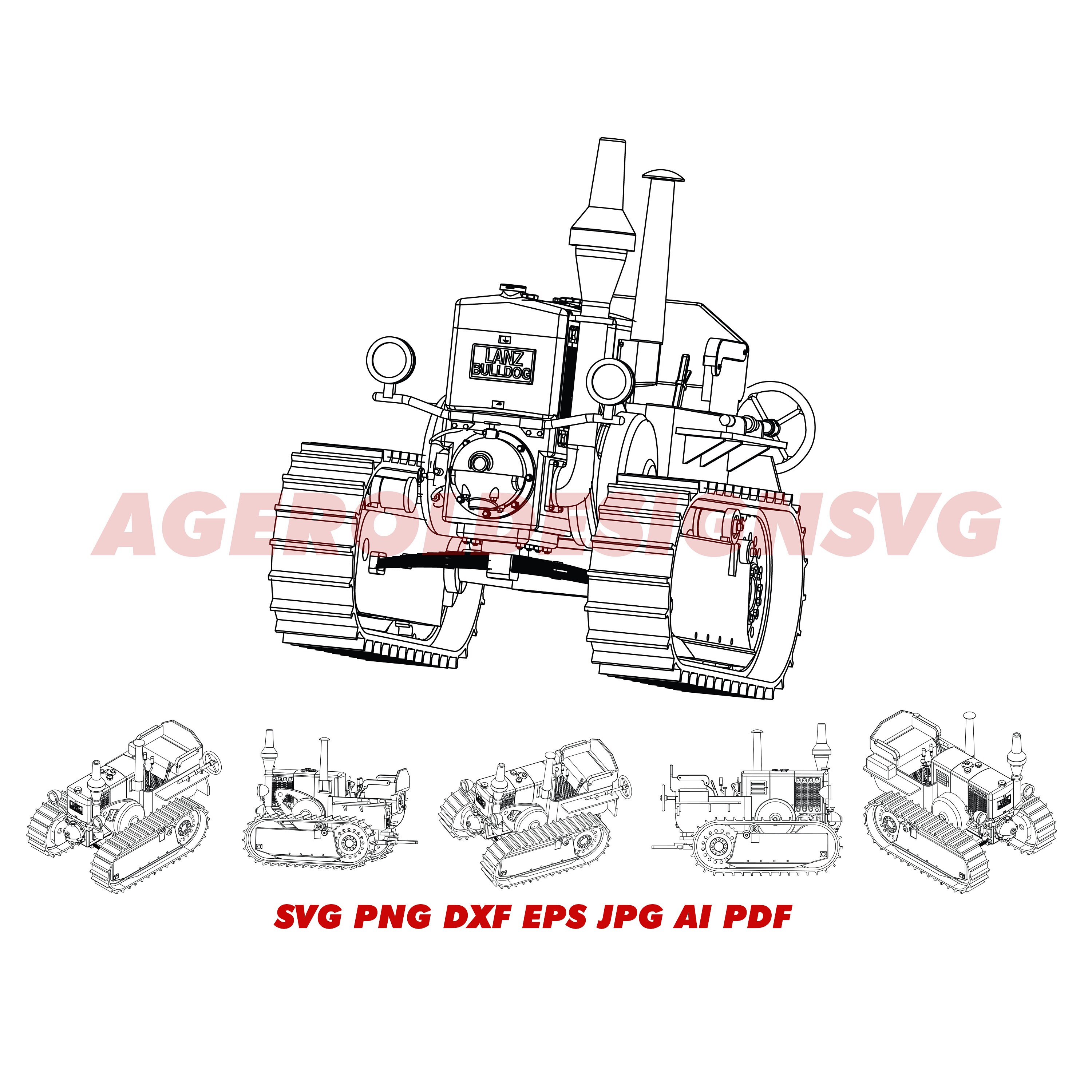 Pola Lanz Bulldog Tractor SVG, Vintage Tractor SVG, Retro Tractor SVG ...