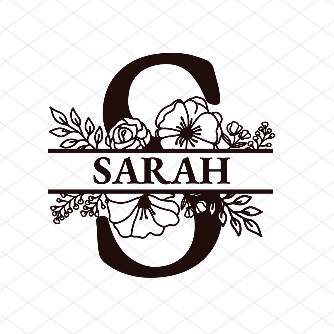 Split Monogram SVG Bundle Floral Letter Monogram Floral Split Letter ...