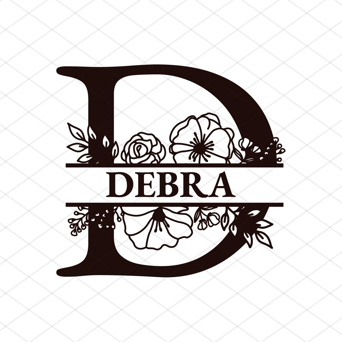 Split Monogram SVG Bundle Floral Letter Monogram Floral Split Letter ...