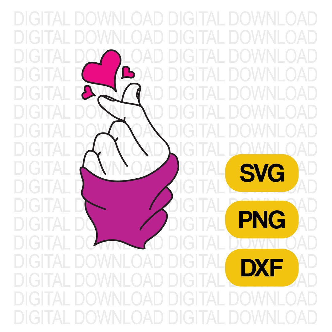 Finger Heart SVG Finger Heart PNG Saranghae I Love You Sign - Etsy
