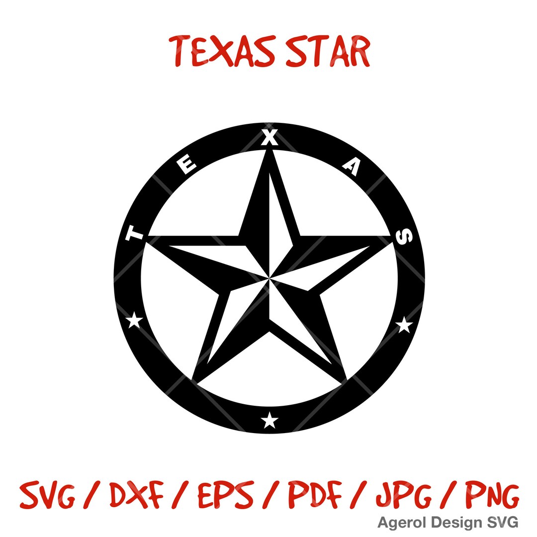 Texas Star SVG Texas Star Cut File Clipart Téléchargements Cercle Texas ...