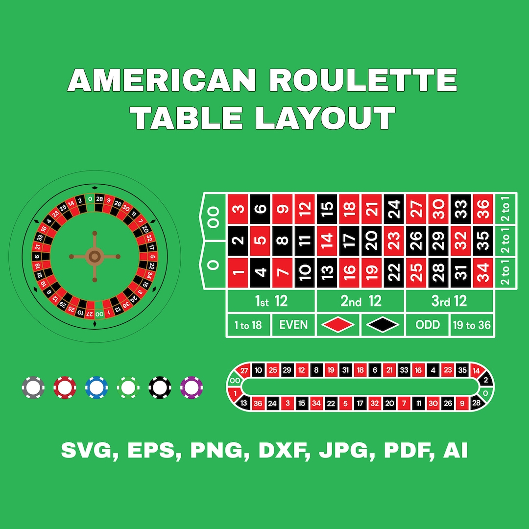 American Roulette Table Layout SVG Roulette Layout SVG Roulette Wheel ...