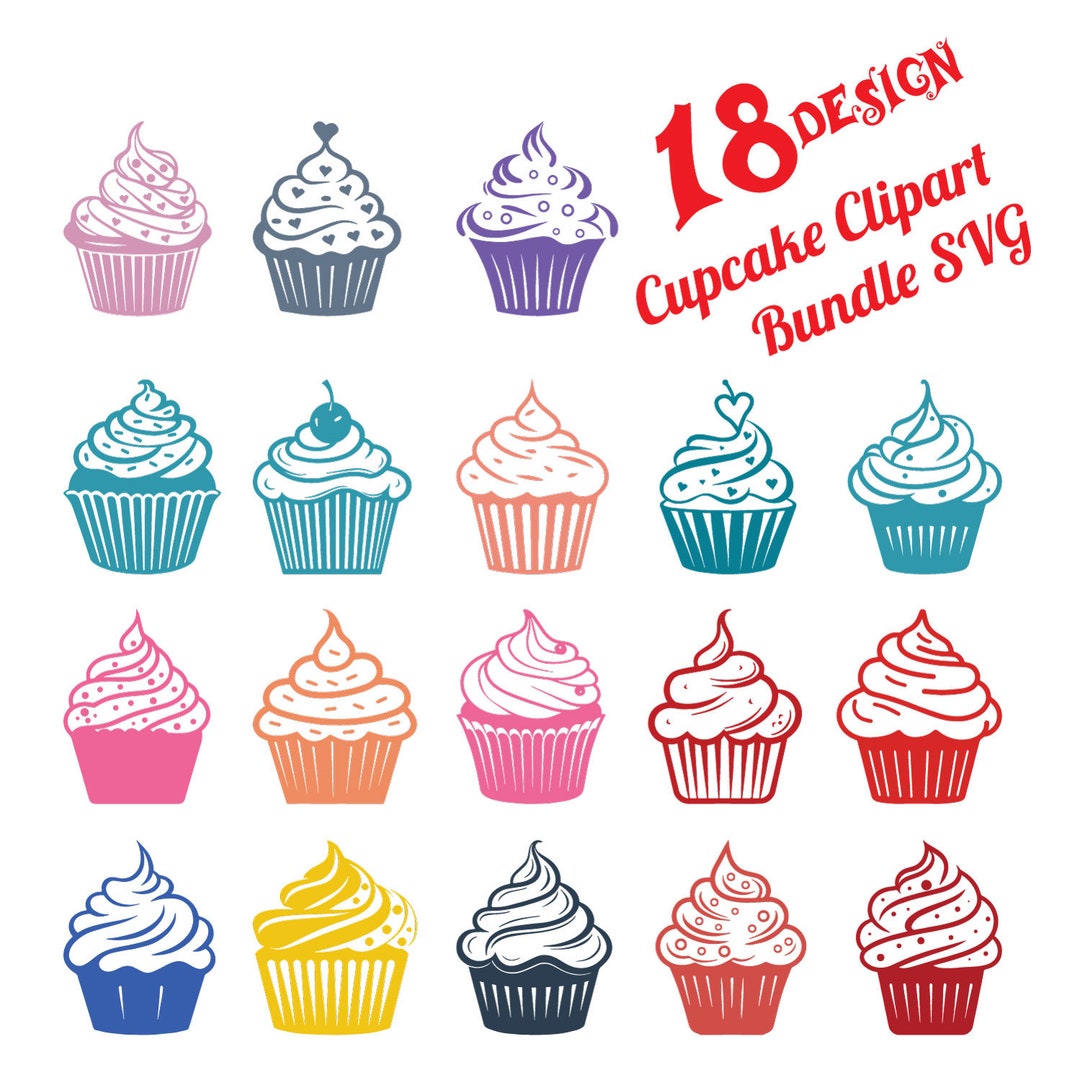 Cupcake SVG Bundle Cupcake Cliparts Event Decoration Ideas - Etsy