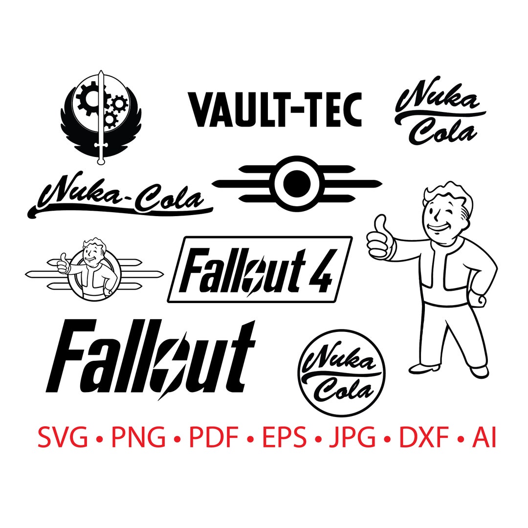 Fallout SVG Bundle Silhouette Files Fallout 4, Vault Boy, Brotherhood ...